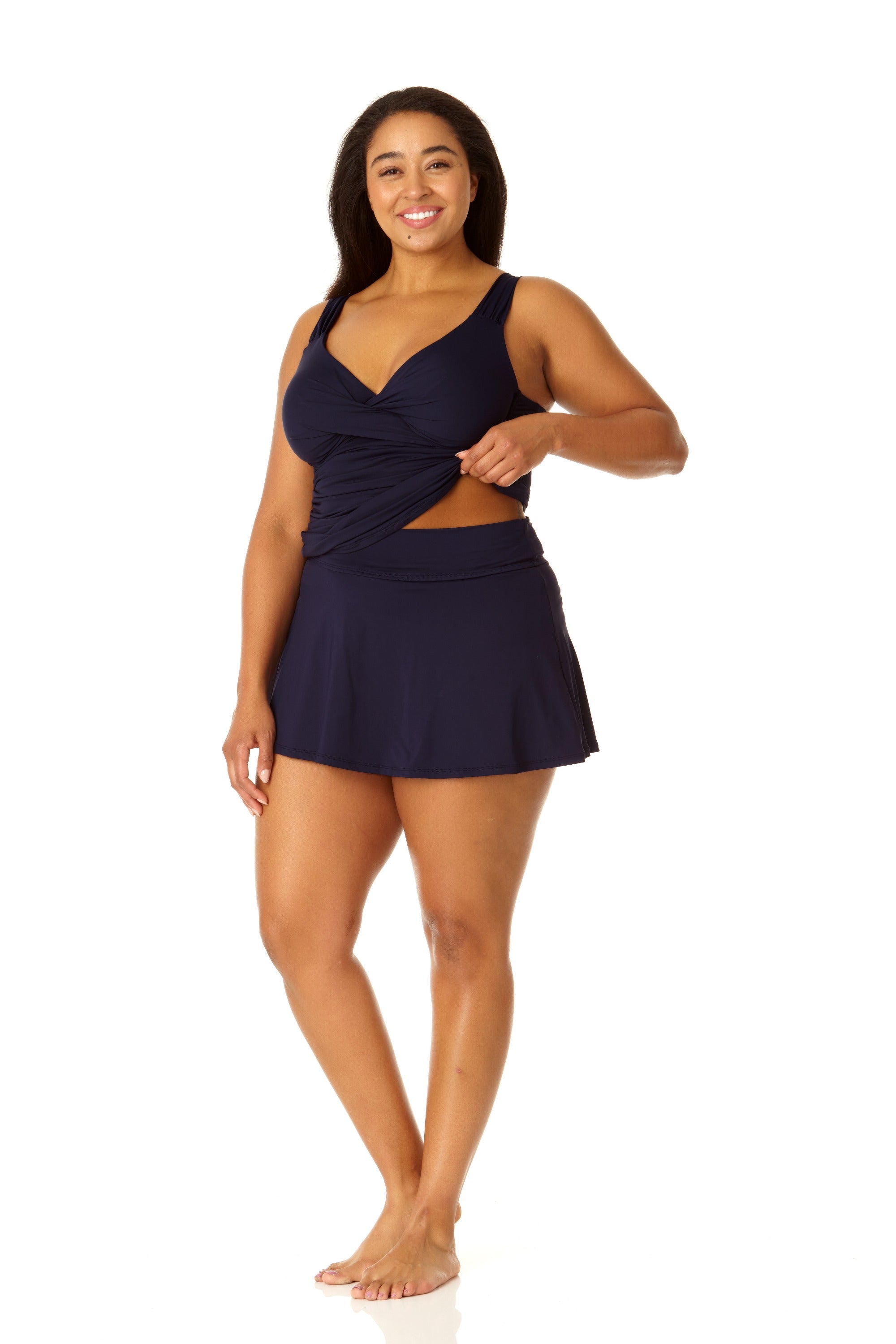 Plus Size Underwire Tankini Swim Top in Solid Colors - Anne Cole Plus